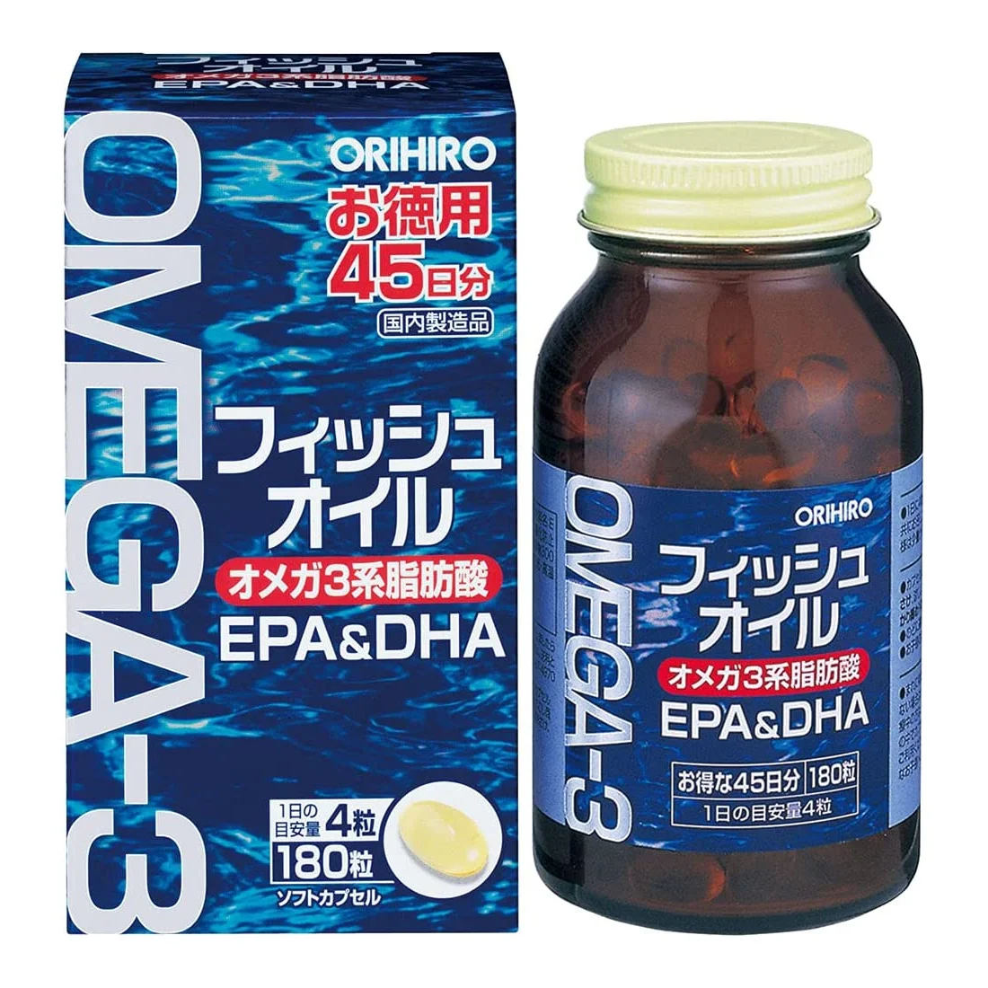 Омега 3 (Omega 3, DHA, EPA, DPA, Orihiro), 180 капсул - Японский онлайн ...